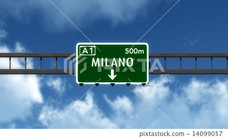 Milano Milan Italy Highway Road Sign - Stock Illustration [14099057 ...