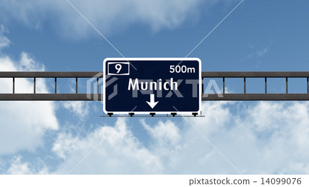 Munchen Munich Germany Highway Road Sign - Stock Illustration [14099076 ...