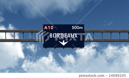 Bordeaux France Highway Road Sign - Stock Illustration [14099105] - PIXTA