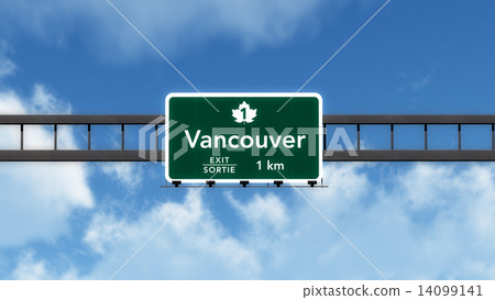 Vancouver Canada Transcanada Highway Road Sign - Stock Illustration ...