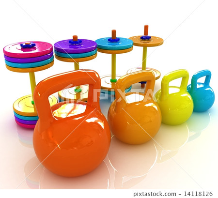 Colorful weights and dumbbells - Stock Illustration [14118126] - PIXTA