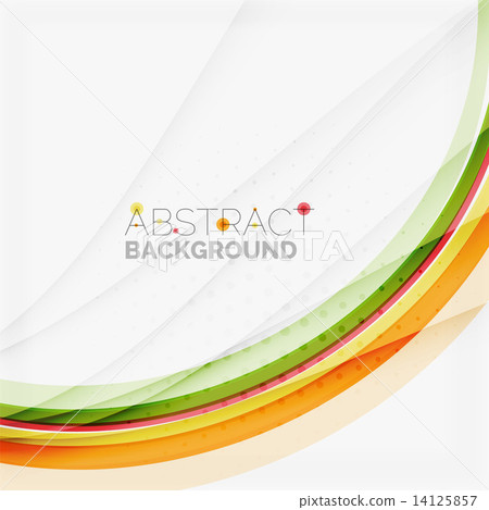 Orange and green wave line design, nature eco... - Stock Illustration ...