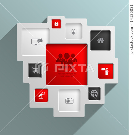 Vector square for business concepts with icons - Stock Illustration ...