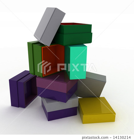 3D empty boxes with cover for gifts - Stock Illustration [14130214] - PIXTA