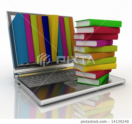 books from your laptop on a white background - Stock Illustration ...