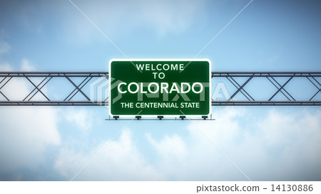 Colorado USA State Welcome to Highway Road Sign-插圖素材 [14130886] - PIXTA圖庫