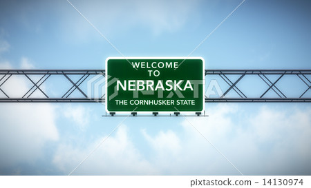 Nebraska USA State Welcome to Highway Road Sign-插圖素材 [14130974] - PIXTA圖庫
