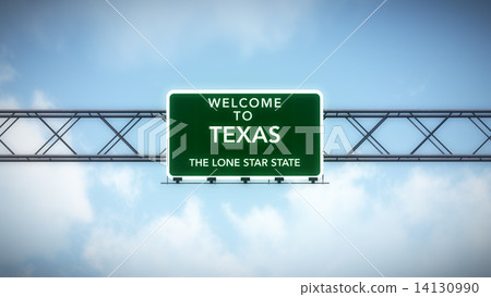 Texas USA State Welcome to Highway Road Sign - Stock Illustration ...