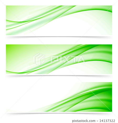 Modern abstract swoosh line header set - Stock Illustration [14137322 ...