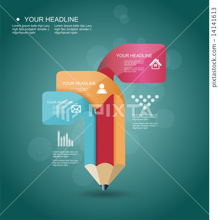 Vector pencil Infographic timeline template... - Stock Illustration ...