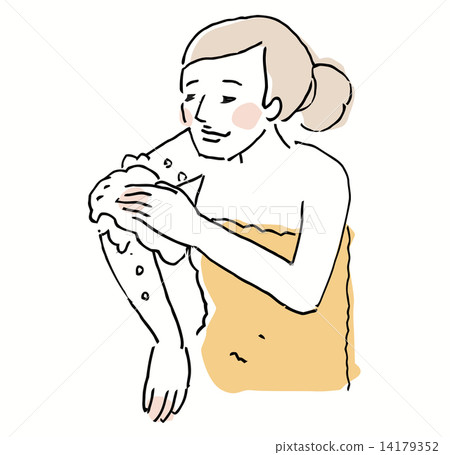 Women washing their body with soap - Stock Illustration [14179352] - PIXTA