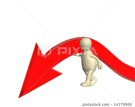 Puppet supporting the arrow of red color - Stock Illustration [14179988 ...
