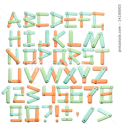 Alphabet - letters from a bright paper texture-插圖素材 [14180003] - PIXTA圖庫