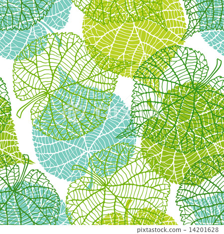 Seamless nature pattern with green leaves. - Stock Illustration ...