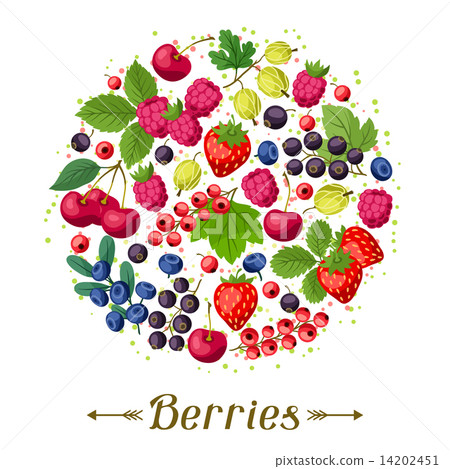 Nature background design with berries. - Stock Illustration [14202451 ...