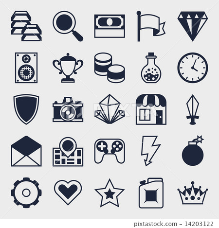 Set of game icons in flat design style. - Stock Illustration [14203122 ...