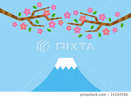 Sakura Mount Fuji Spring Sakura - Stock Illustration [14204566] - PIXTA
