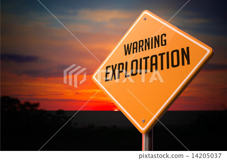 Exploitation on Warning Road Sign. - Stock Illustration [14205037] - PIXTA