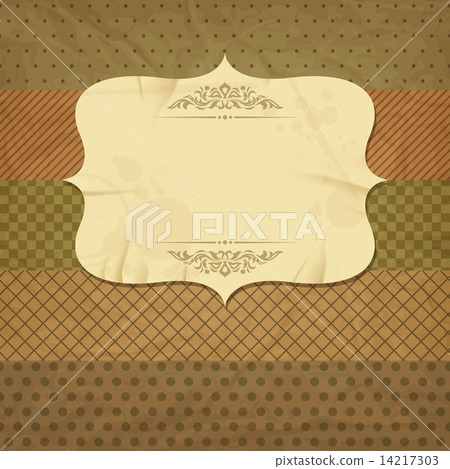 Vintage and retro old paper card with blank... - Stock Illustration ...