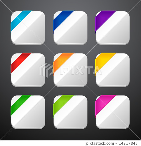 Set of the app icons with ribbons. - Stock Illustration [14217843] - PIXTA