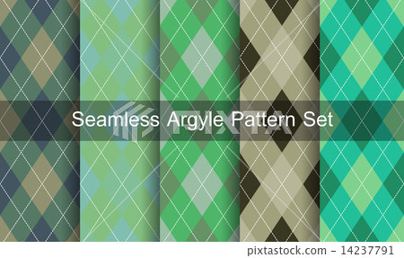 Seamless argyle pattern. Diamond shapes...-插圖素材 [14237791] - PIXTA圖庫