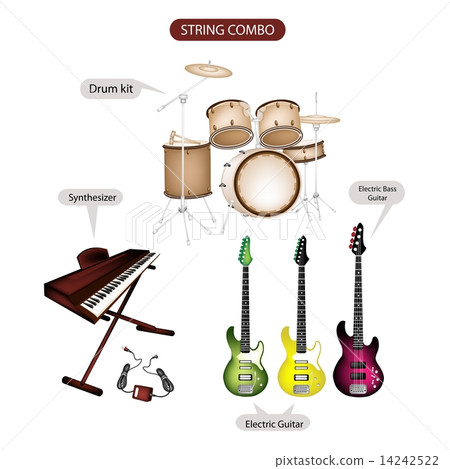 A Set of String Combo Music Equipment - Stock Illustration [14242522 ...