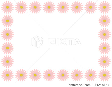 Pink daisy flower frame - Stock Illustration [14248167] - PIXTA
