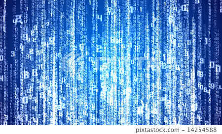 Digital white numbers as code rain - Stock Illustration [14254588] - PIXTA