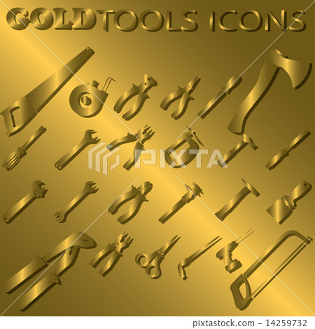 Gold tools icons-插圖素材 [14259732] - PIXTA圖庫