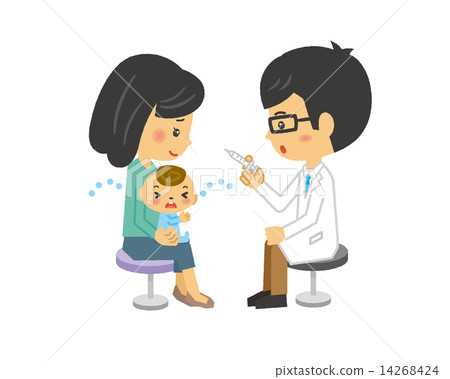 Injected baby vaccination Pediatric examination... - Stock Illustration ...