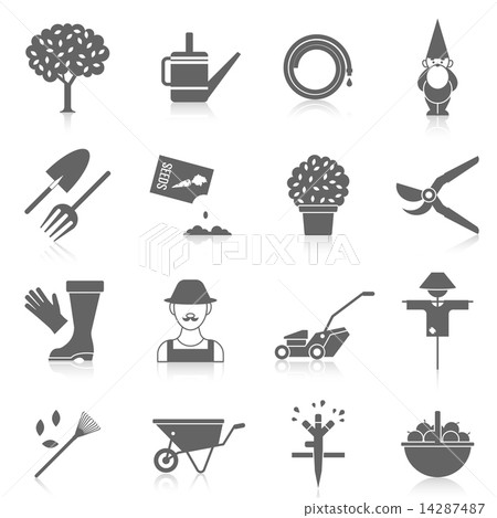 Vegetable garden icons set - Stock Illustration [14287487] - PIXTA