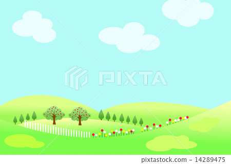 Idyllic landscape - Stock Illustration [14289475] - PIXTA