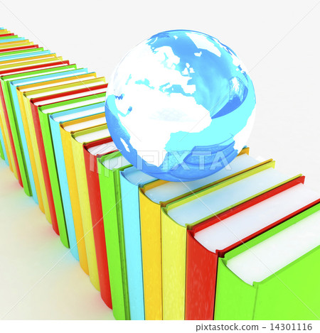 Colorful books and earth - Stock Illustration [14301116] - PIXTA
