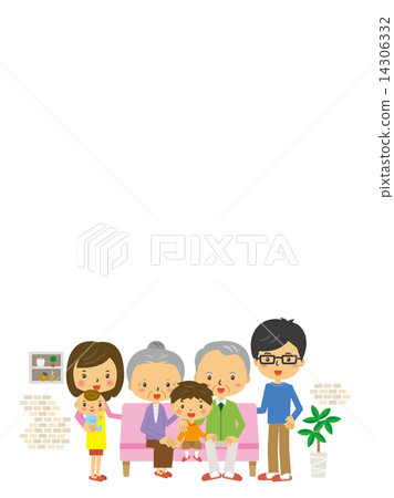 Family Family Three Generation Background Copy... - Stock Illustration ...