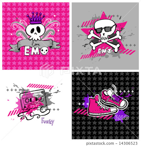 Emo vector banners, suitable for t-shirt print - Stock Illustration ...