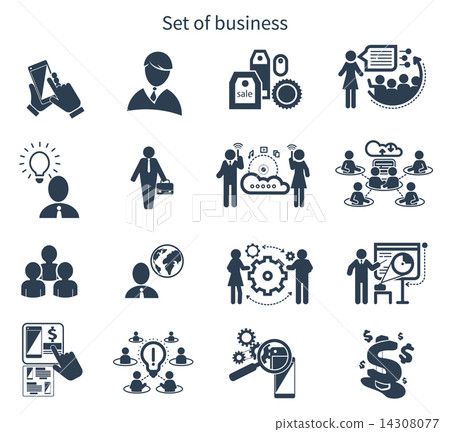 Business presentation teamwork concept icons - Stock Illustration ...