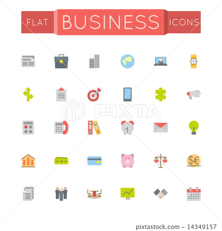 Vector Flat Business Icons - Stock Illustration [14349157] - PIXTA