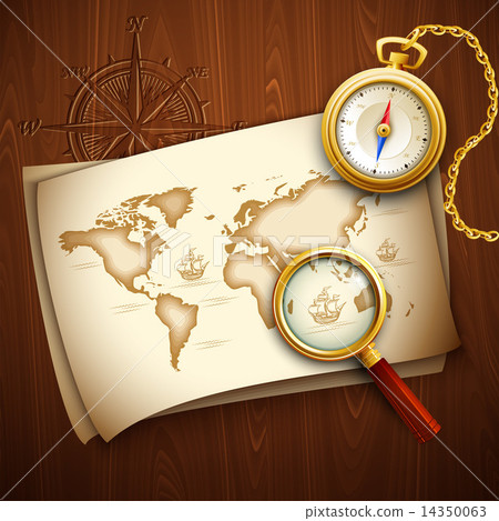Old map. Vector illustration - Stock Illustration [14350063] - PIXTA