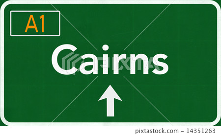 Cairns Australia Highway Road Sign - Stock Illustration [14351263] - PIXTA