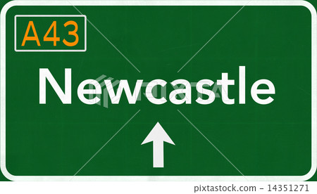 Newcastle Australia Highway Road Sign - Stock Illustration [14351271 ...