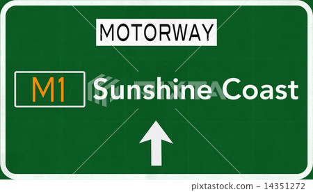 Sunshine Coast Australia Highway Road Sign - Stock Illustration ...