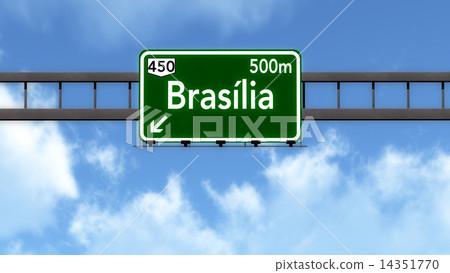 Brasilia Brazil Highway Road Sign - Stock Illustration [14351770] - PIXTA