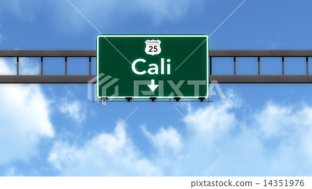 Cali Colombia Highway Road Sign - Stock Illustration [14351976] - PIXTA