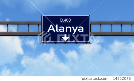 Alanya Turkey Highway Road Sign - Stock Illustration [14352076] - PIXTA