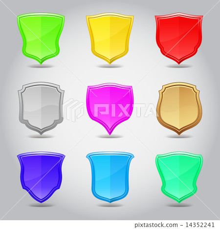 Shield label set. Vector illustration - Stock Illustration [14352241 ...