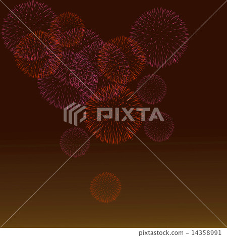 Fireworks background (large, brown) - Stock Illustration [14358991] - PIXTA