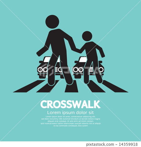 Crosswalk Graphic Sign - Stock Illustration [14359918] - PIXTA