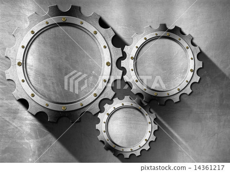 Metallic Background with Metal Gears - Stock Illustration [14361217 ...
