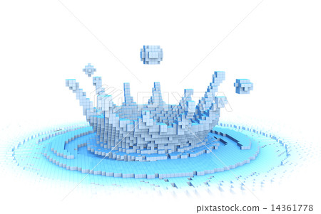 8-bit water splash - Stock Illustration [14361778] - PIXTA