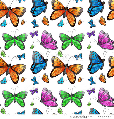 Seamless butterfly - Stock Illustration [14365532] - PIXTA